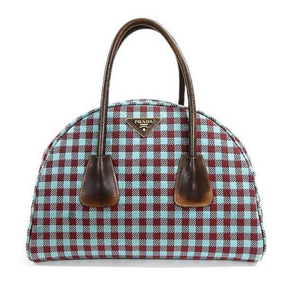 Prada | Bags | Prada Plaid Mini Bag Brown Green | Poshmark